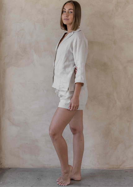 Linen Short Set - Stone | CLB Living